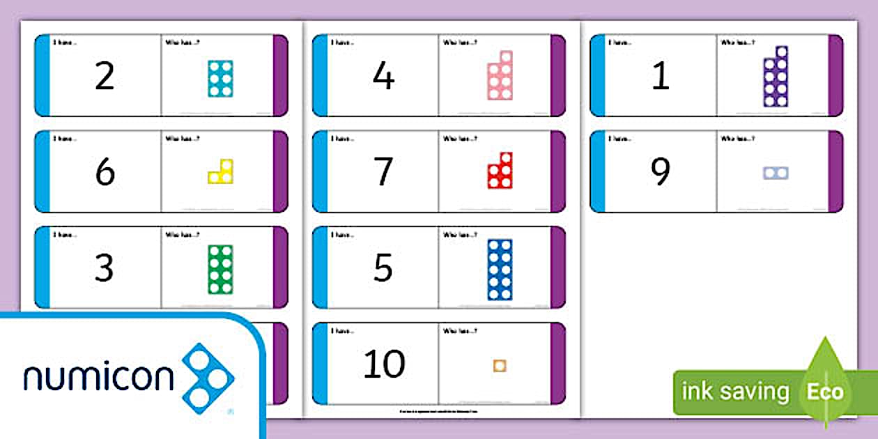Numbers 1 - 10 with Numicon Shapes Loop Cards - KS1 - Twinkl